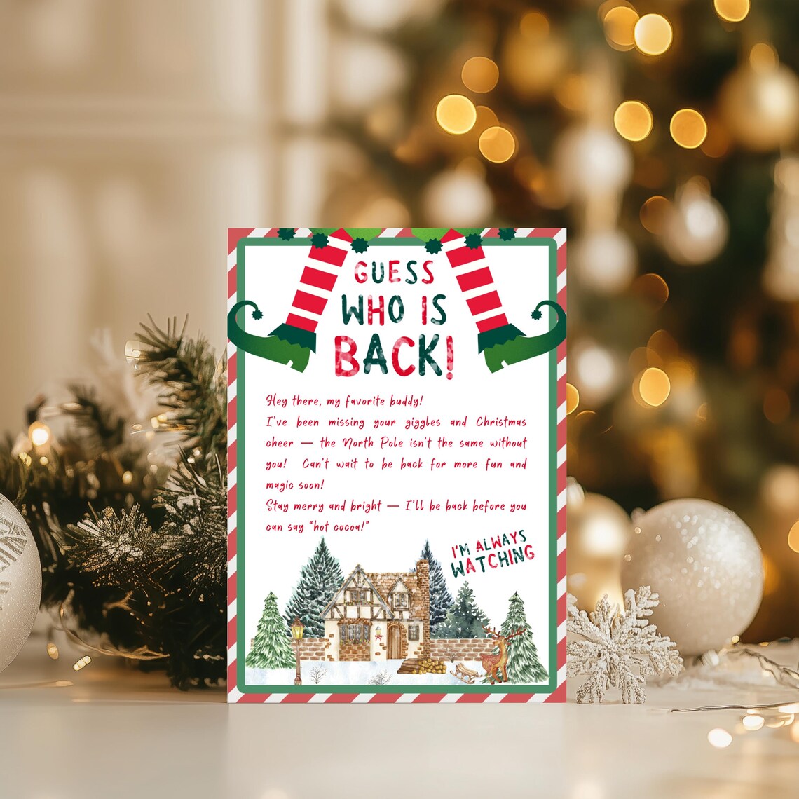 Editable Elf Letter Template | Printable Elf Return Note | Custom Elf ...