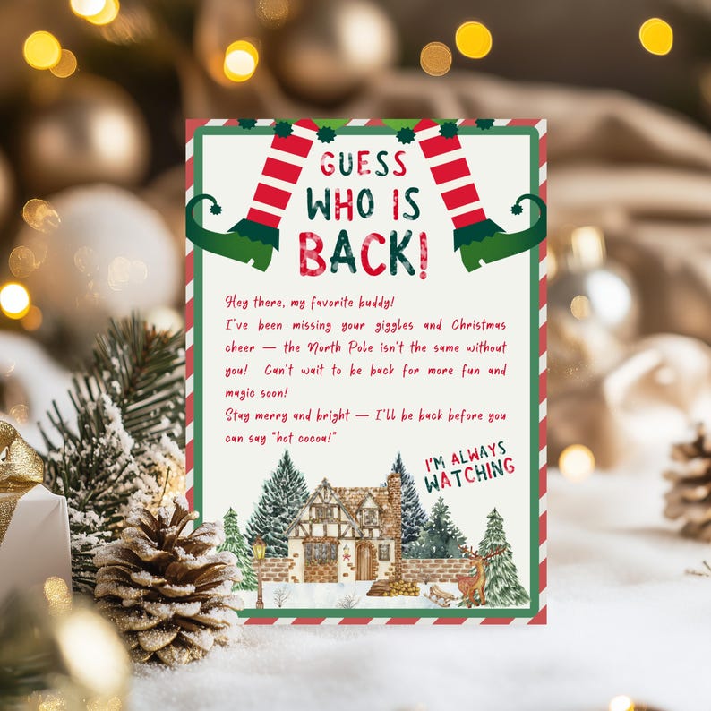 Editable Elf Letter Template | Printable Elf Return Note | Custom Elf ...