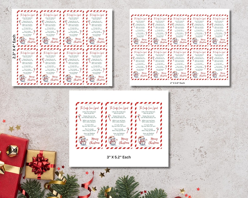 Legend of Candy Cane Poem Tag | Printable Christmas Card (PDF) - Etsy