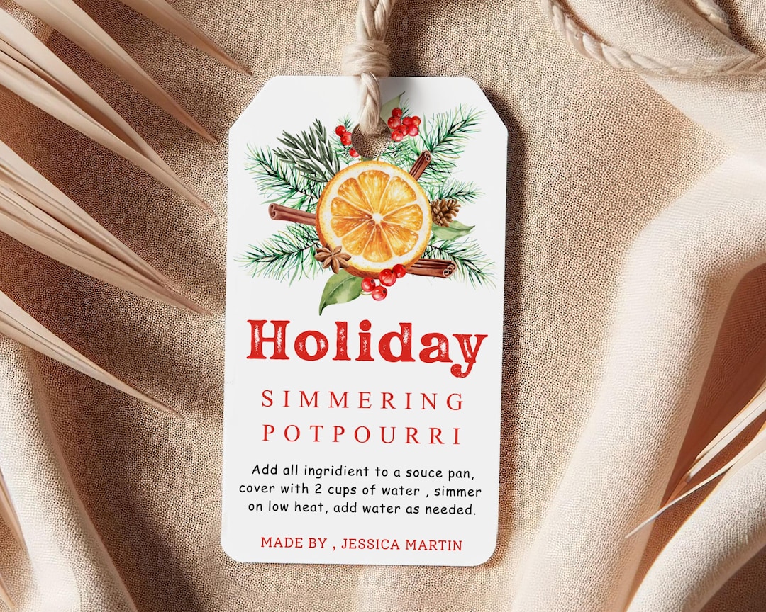 Christmas Potpourri Gift Tag Printable | Stovetop Potpourri Label ...