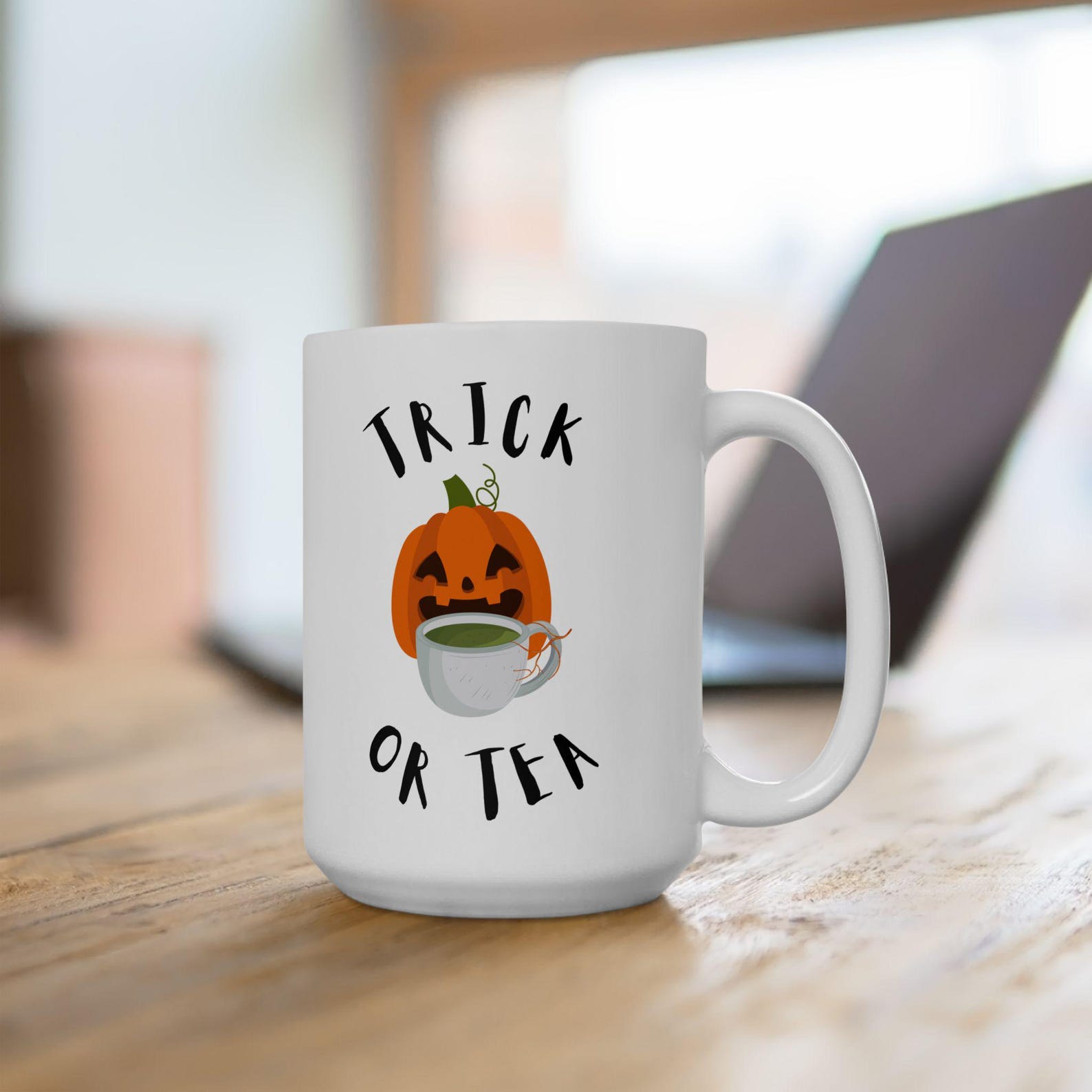 Trick or Tea Ceramic Mug - Cute Halloween Coffee Mug, Perfect Gift for ...