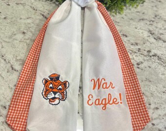 House Divided Embroidered Boxwood Wreath Sash, Football Embroidered ...
