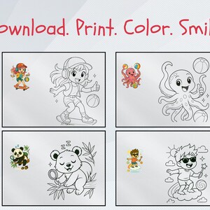 Printable Kids Coloring Book PDF | Fun Outline Pages + Completion ...