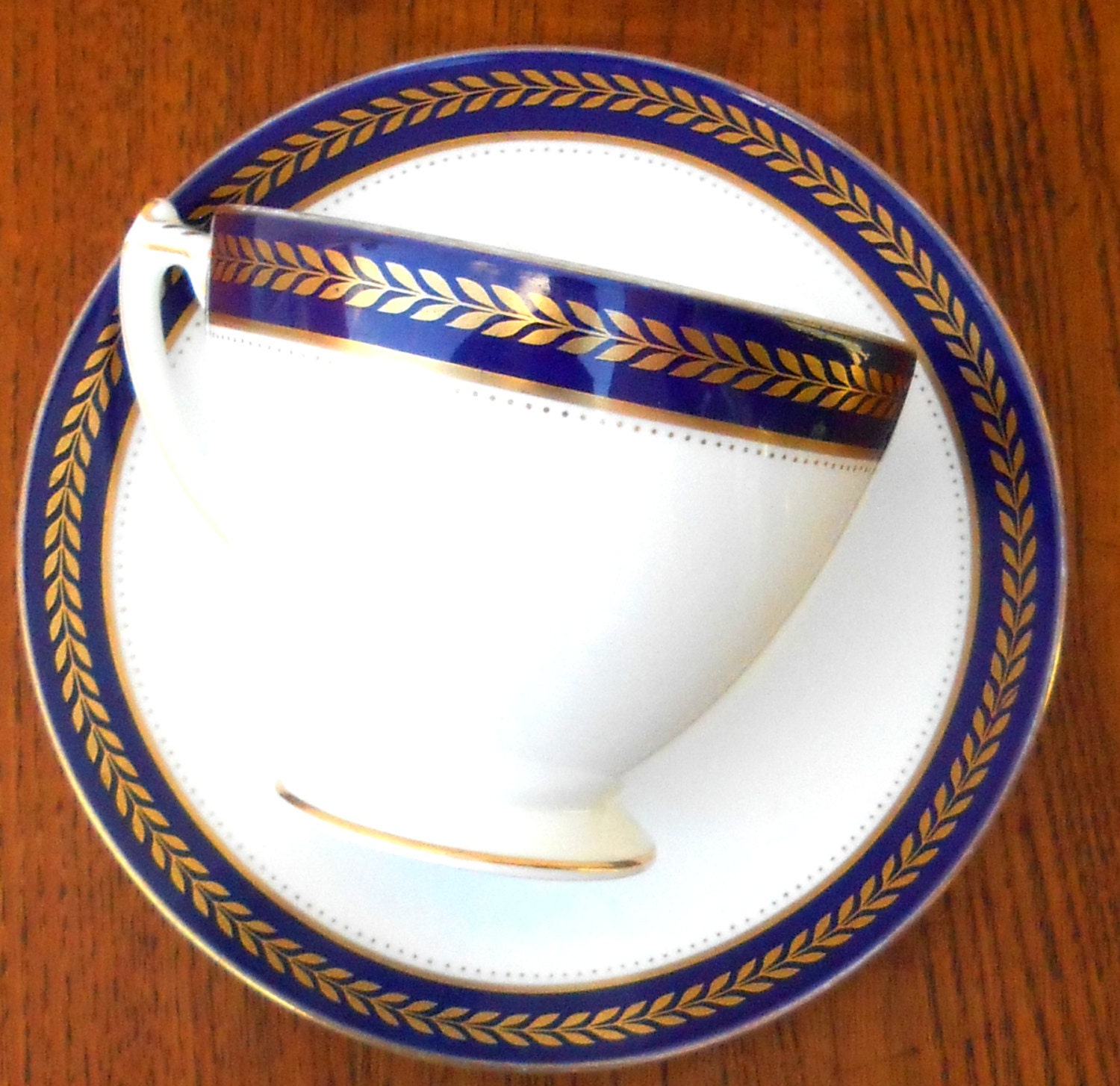 Coalport Fine Bone China, England, Blue Wheat Pattern Cobalt Blue Gold ...