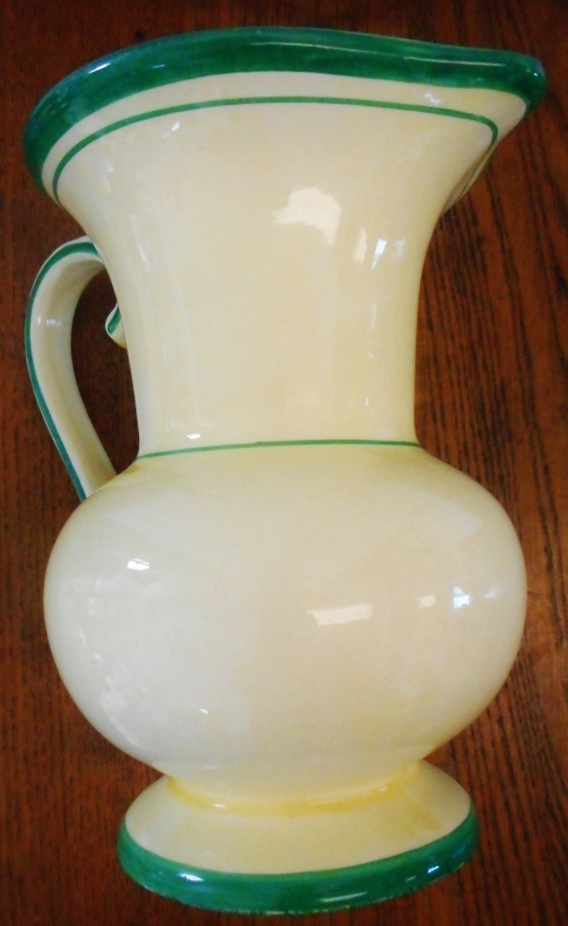 Czech Lostro Hand Decorated Yellow & Green Pitcher Vintage - Etsy