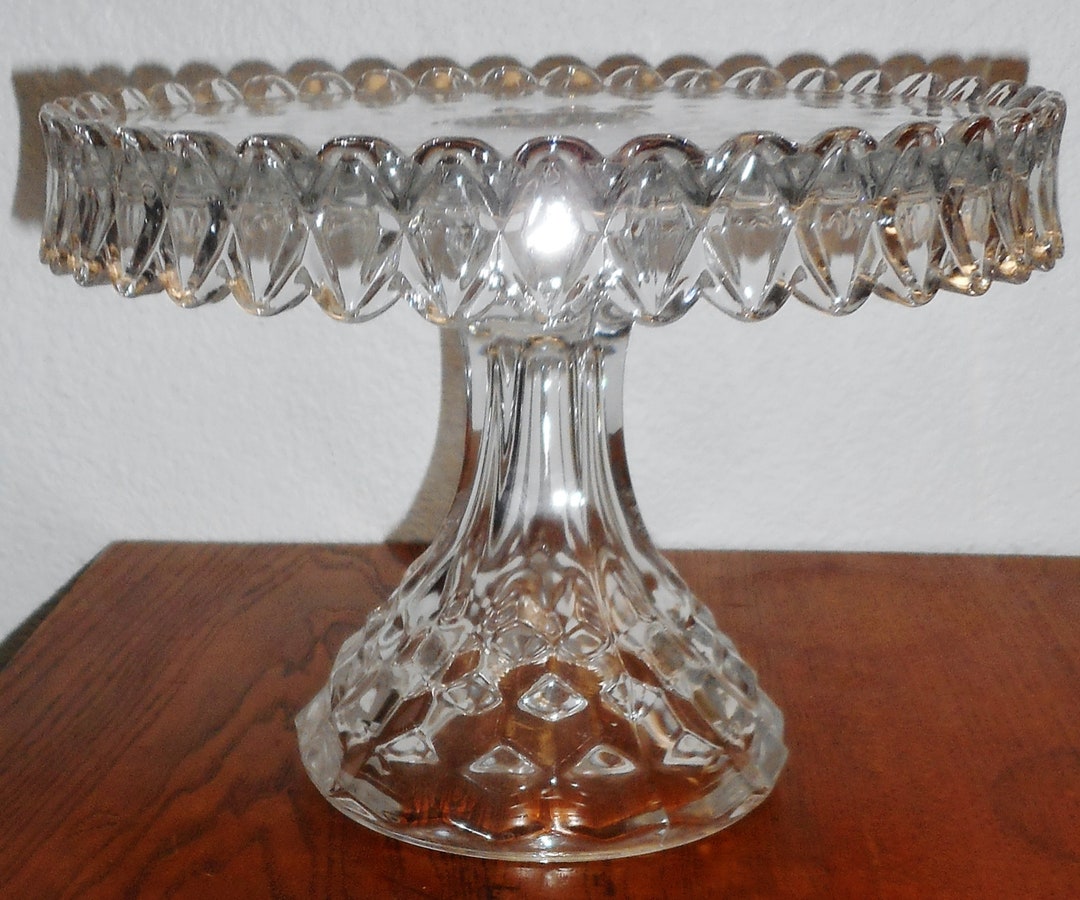American Pattern 2056 Fostoria Glass Co. Round Pedestal Cake Stand With ...