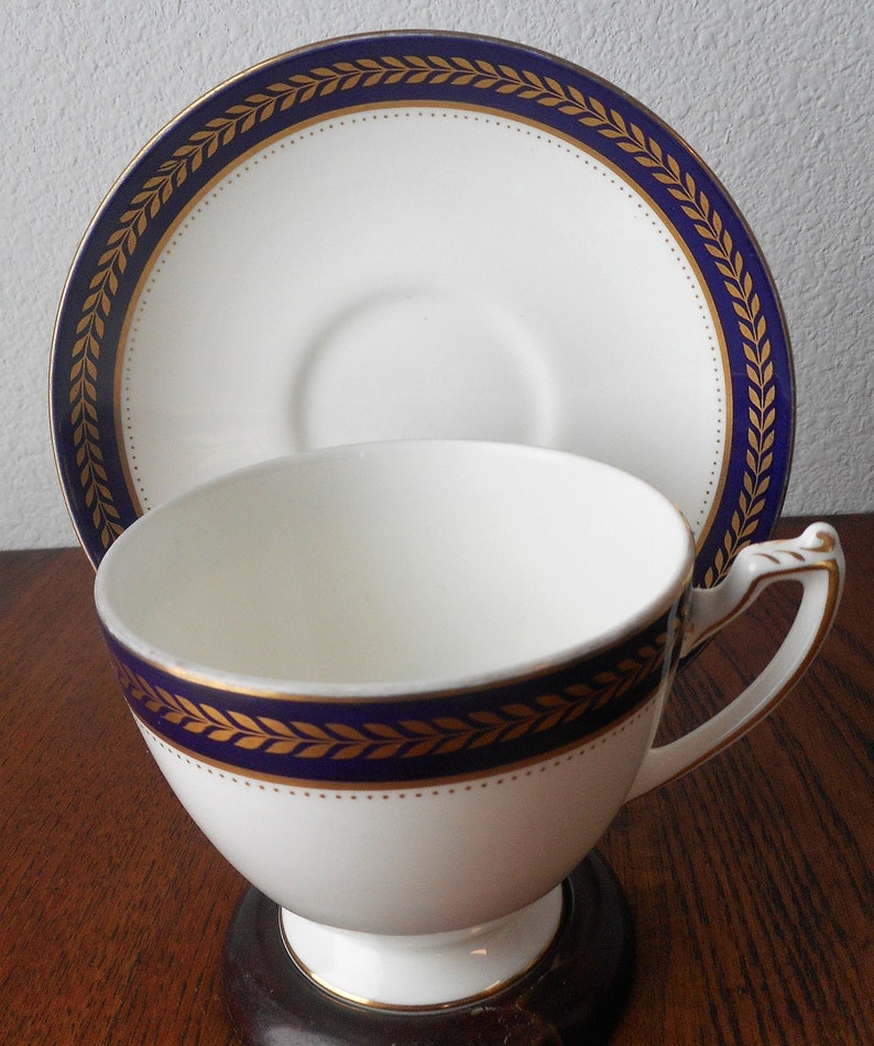 Coalport Fine Bone China, England, Blue Wheat Pattern Cobalt Blue Gold ...