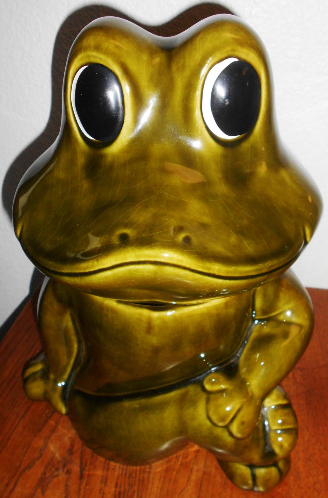 Neil the Frog Green Cookie Jar Sears Roebuck 1970's Crossed Leg Smiling ...