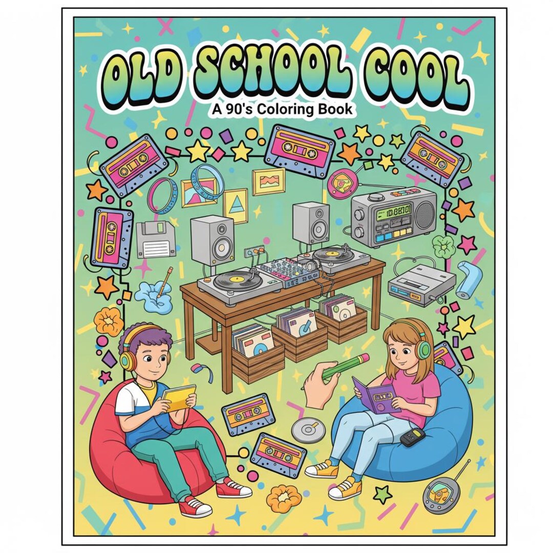 90s Retro Tech Coloring Book – Nostalgic Activity Pages (PDF Pattern ...