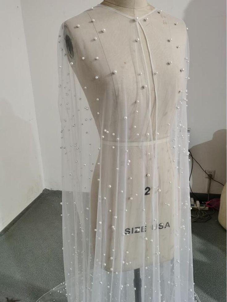 Bridal Sheer Tulle Overlay With Pearls.modern Bridal Dress.wedding ...
