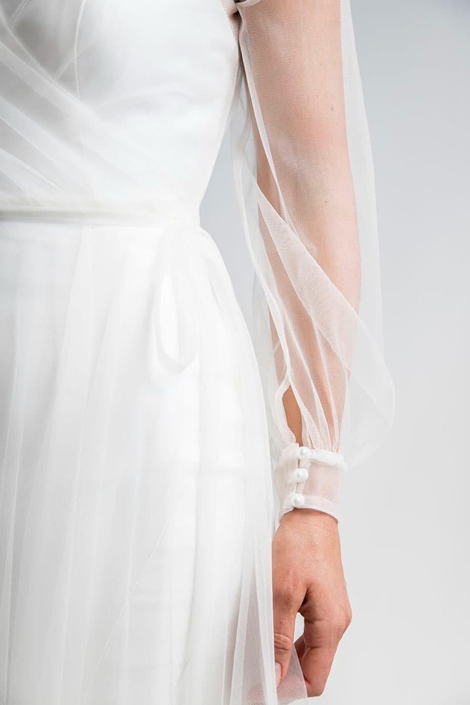 Bridal Sheer Tulle Overlay .tulle Wrap Coat.modern Bridal Dress.tulle ...