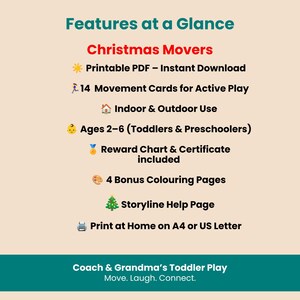 Christmas Movement Cards for Toddlers | Holiday Printable Game ...
