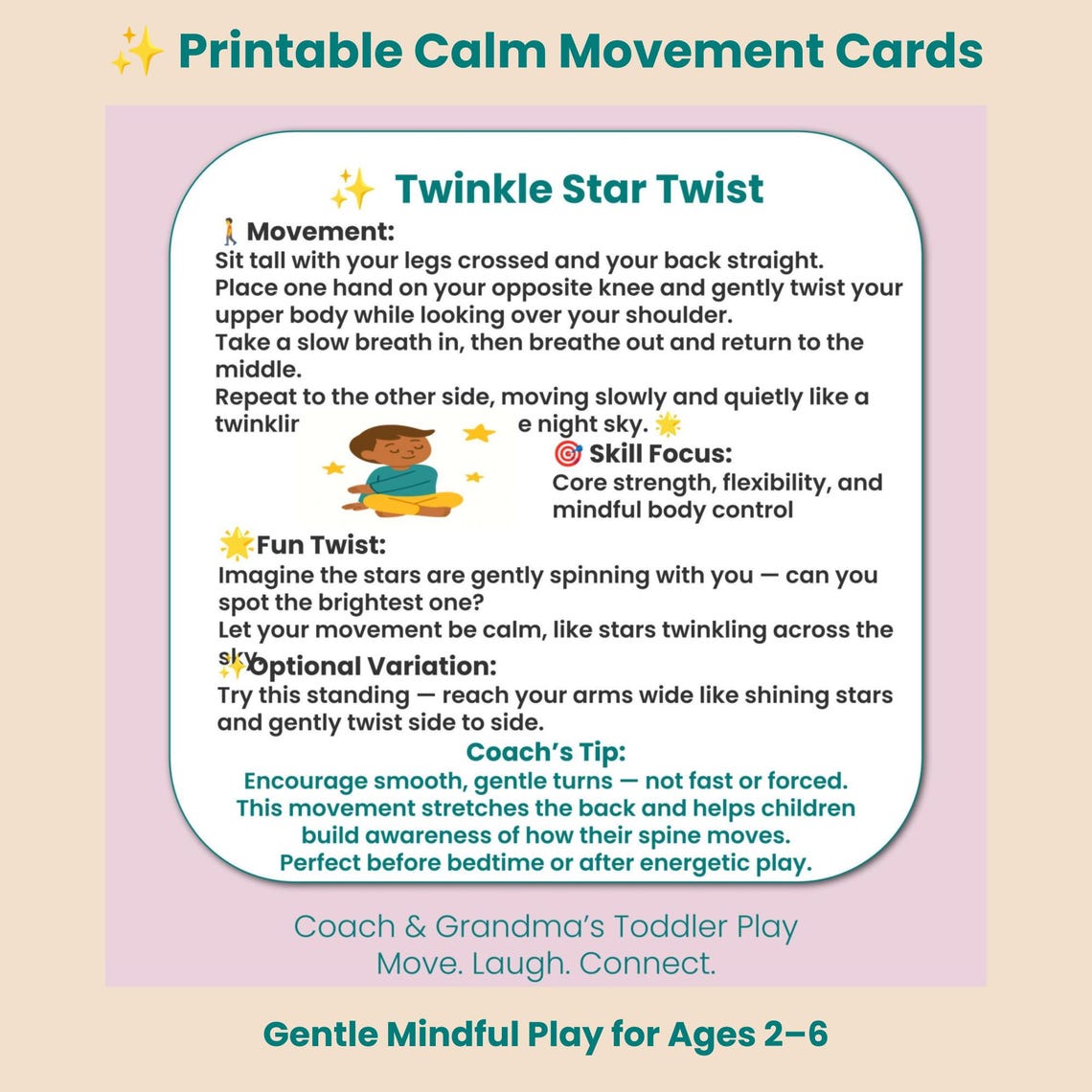 Calm Corner Stretch Pack – Toddler Mindfulness & Movement Cards | Calm ...