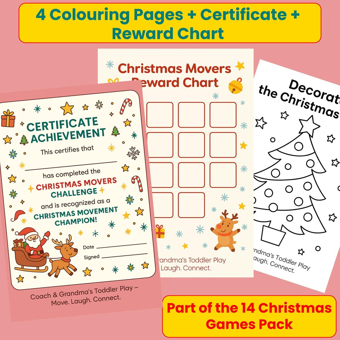Christmas Movement Cards for Toddlers | Holiday Printable Game ...