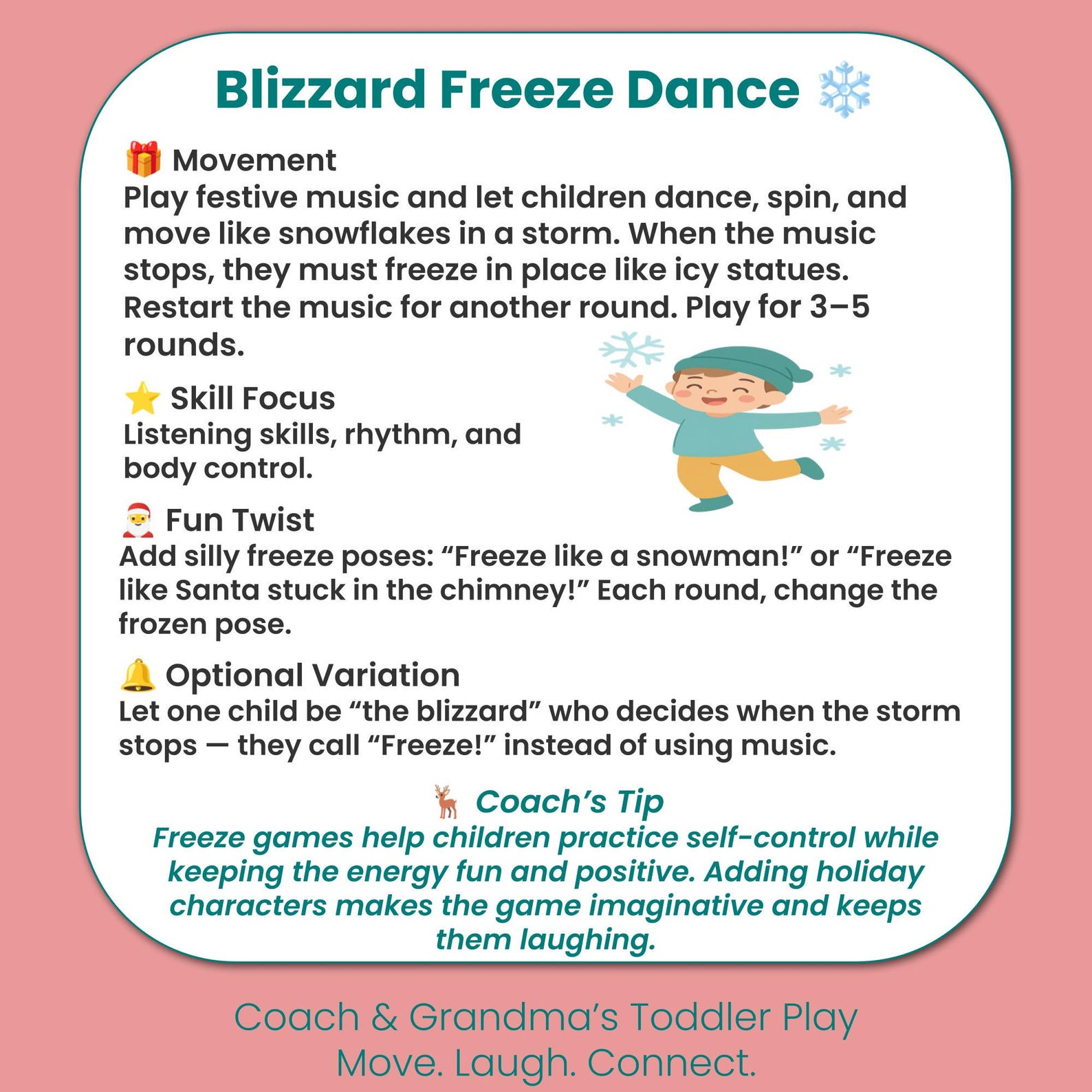Christmas Movement Cards for Toddlers | Holiday Printable Game ...