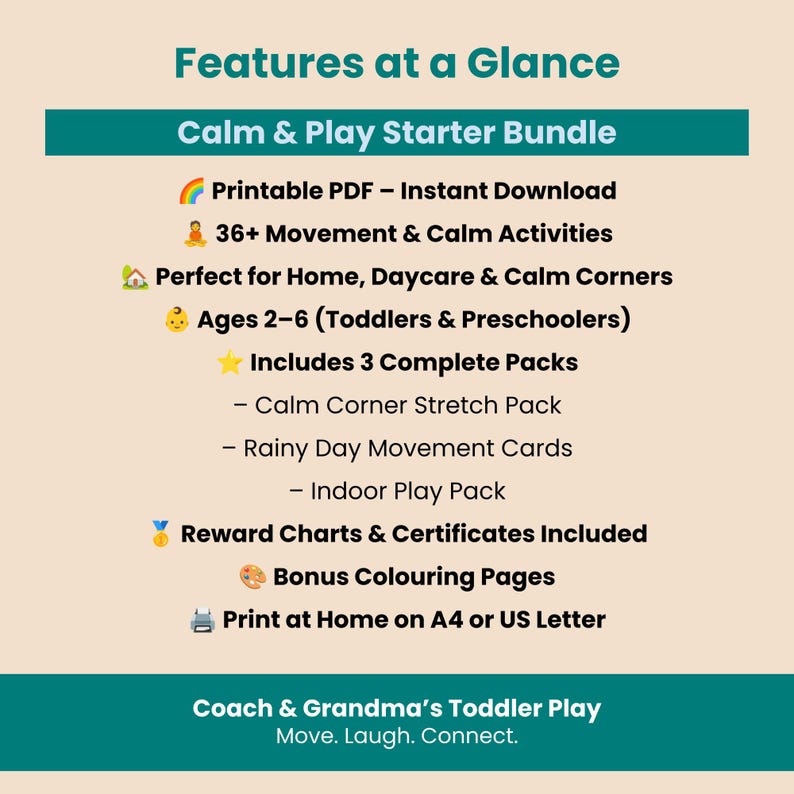 Calm and Play Toddler Activity Bundle | Indoor Movement Games and Calm ...