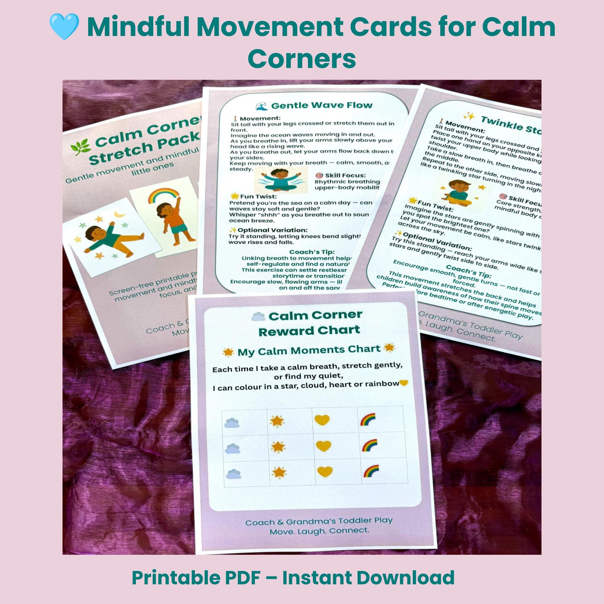Calm Corner Stretch Pack – Toddler Mindfulness & Movement Cards | Calm ...