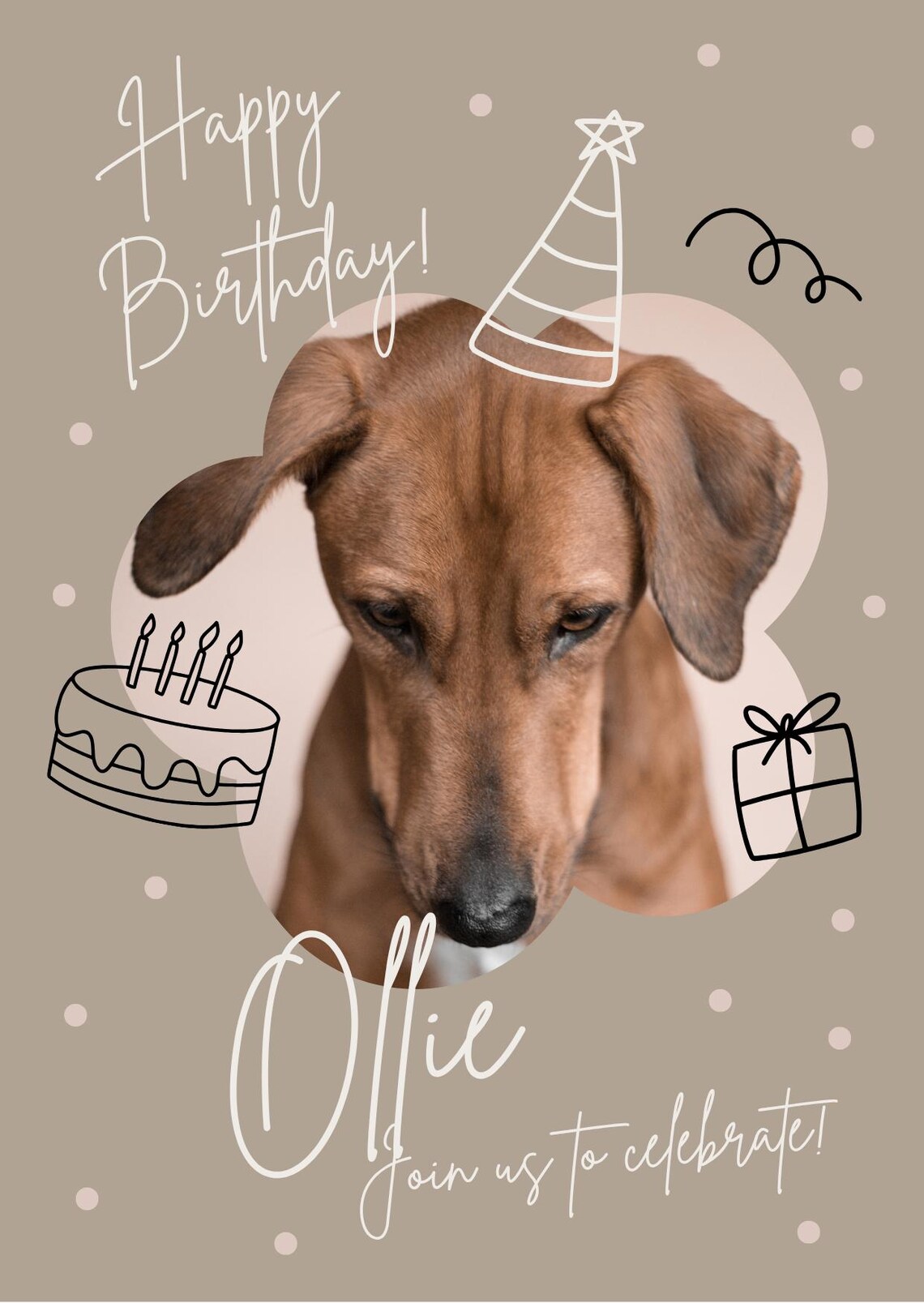 Editable Dog Birthday Invitation – Ollie Theme | Canva Template ...