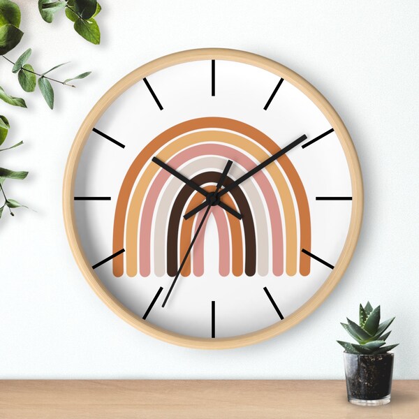 Rainbow Wall Clock - Etsy