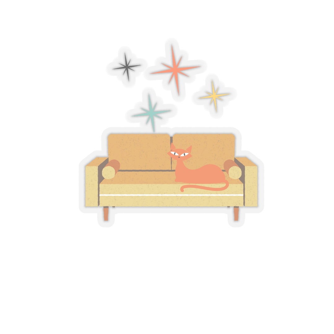 Kiss-cut Stickers Mcm Sticker Mid Century Modern Sticker Mcm Couch Mcm ...