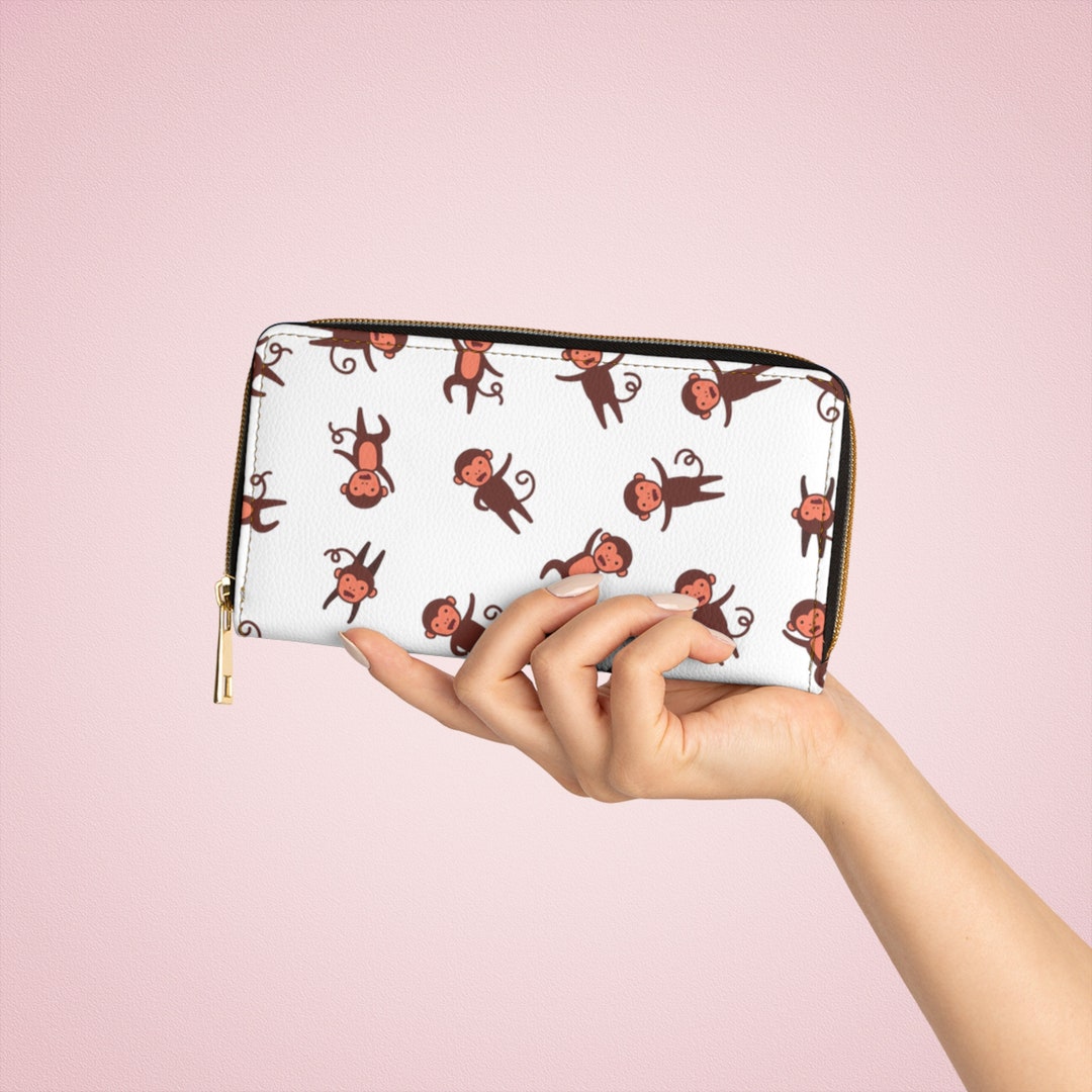 Zipper Wallet Monkey Wallet Cute Monkey Wallet Fun Monkeys Zoo Theme ...