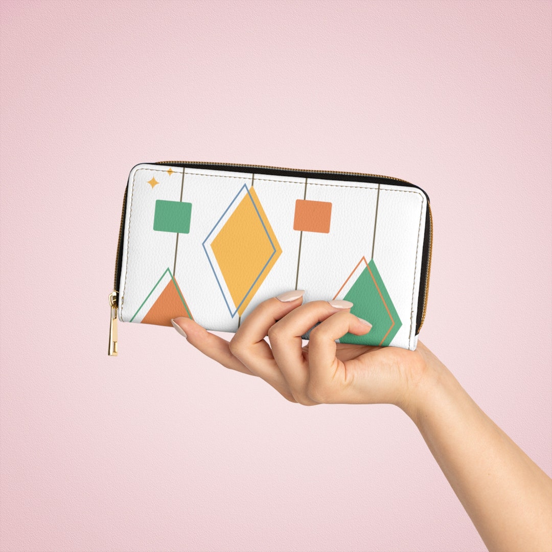 Zipper Wallet Mcm Mid Century Modern Shapes - Etsy