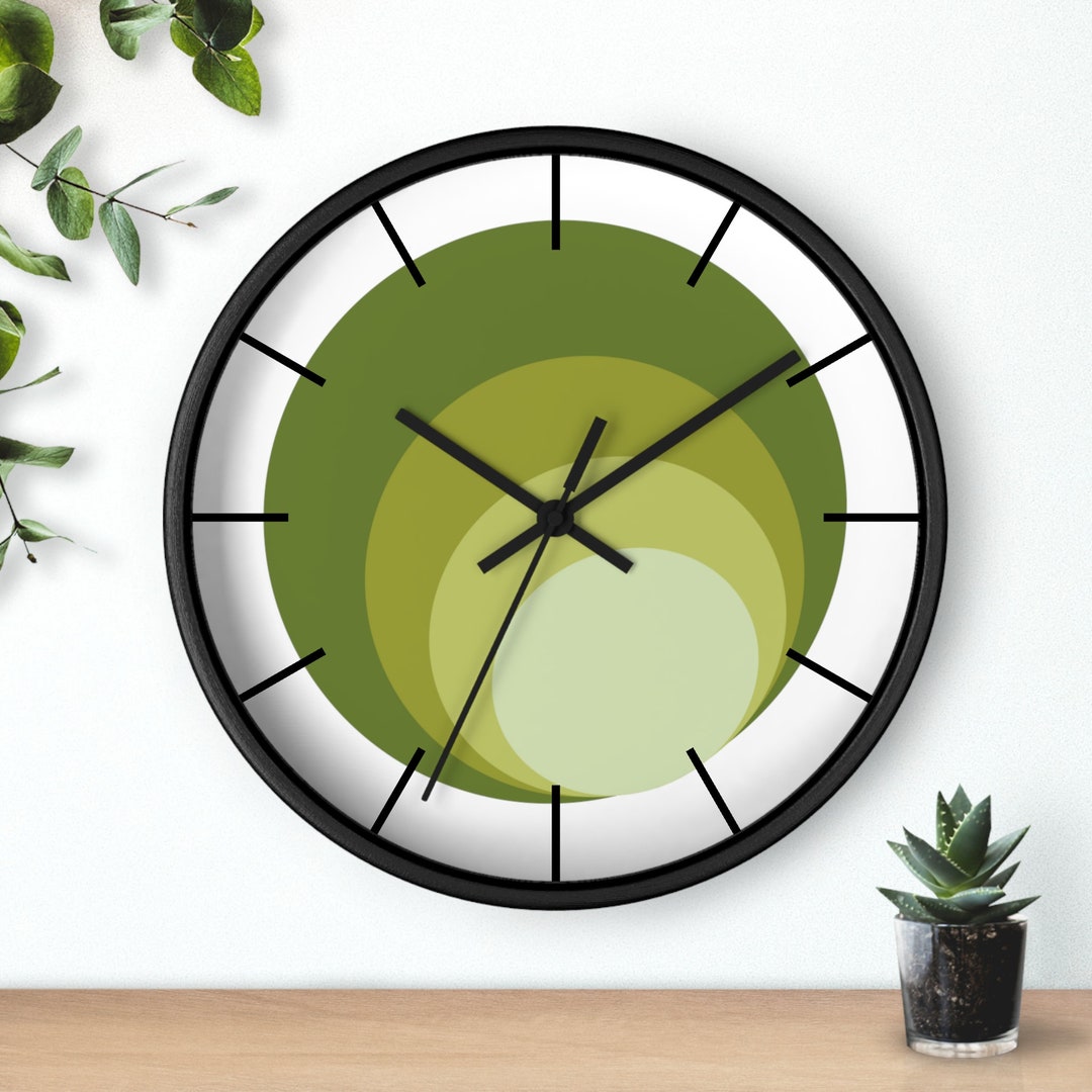 Wall Clock MCM Wall Clock Mid Century Modern Wall Clock Circles Wall ...