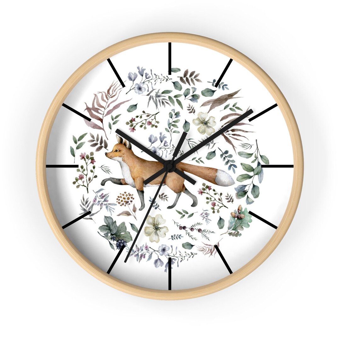 Wall Clock Hunting Wall Clock Fox Wall Clock Woodland Animals - Etsy