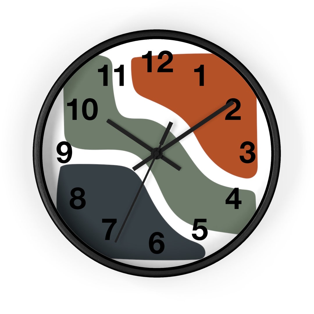 Wall Clock Mcm Wall Clock Mid Century Modern Wall Clock Boho Wall Clock ...