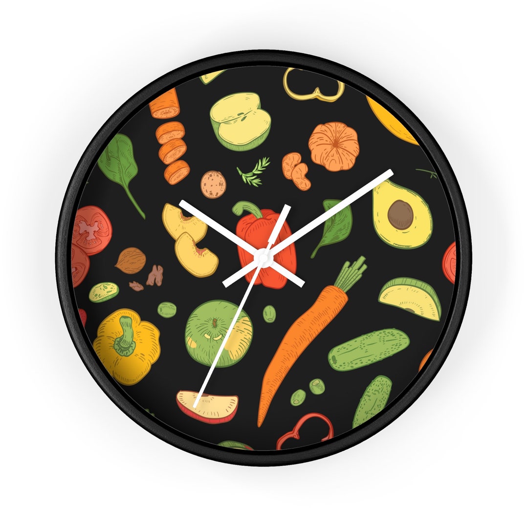 Wall Clock Fruits and Vegetables Kitchen Wall Clock - Etsy