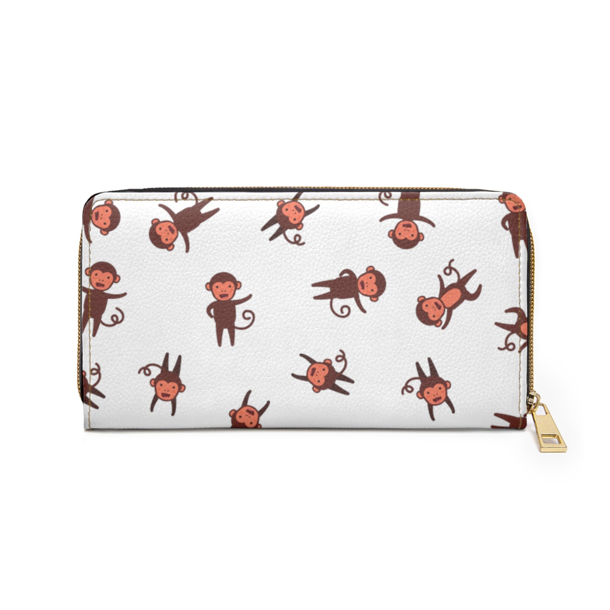 Zipper Wallet Monkey Wallet Cute Monkey Wallet Fun Monkeys Zoo Theme Wallet - Etsy