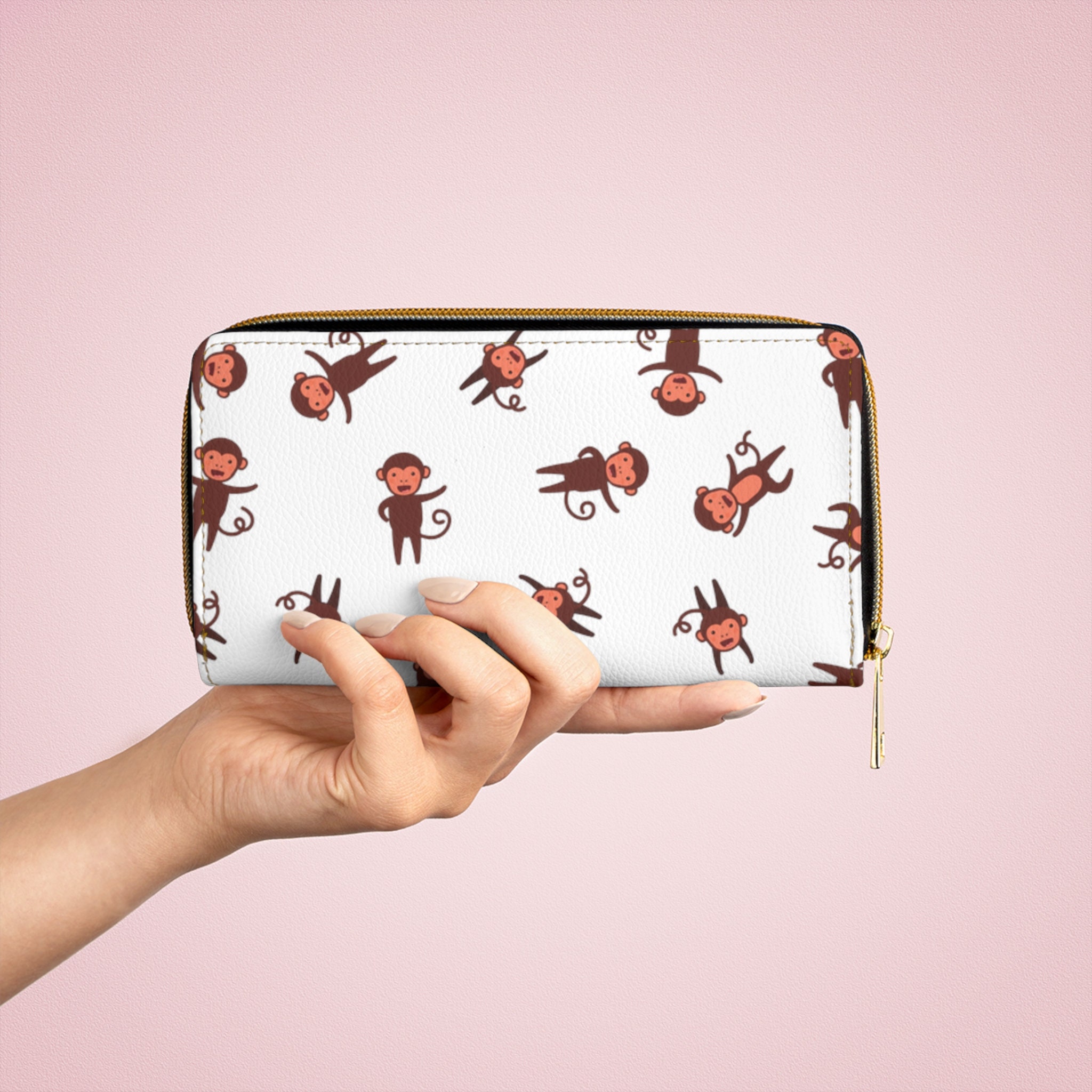 Zipper Wallet Monkey Wallet Cute Monkey Wallet Fun Monkeys Zoo Theme Wallet - Etsy