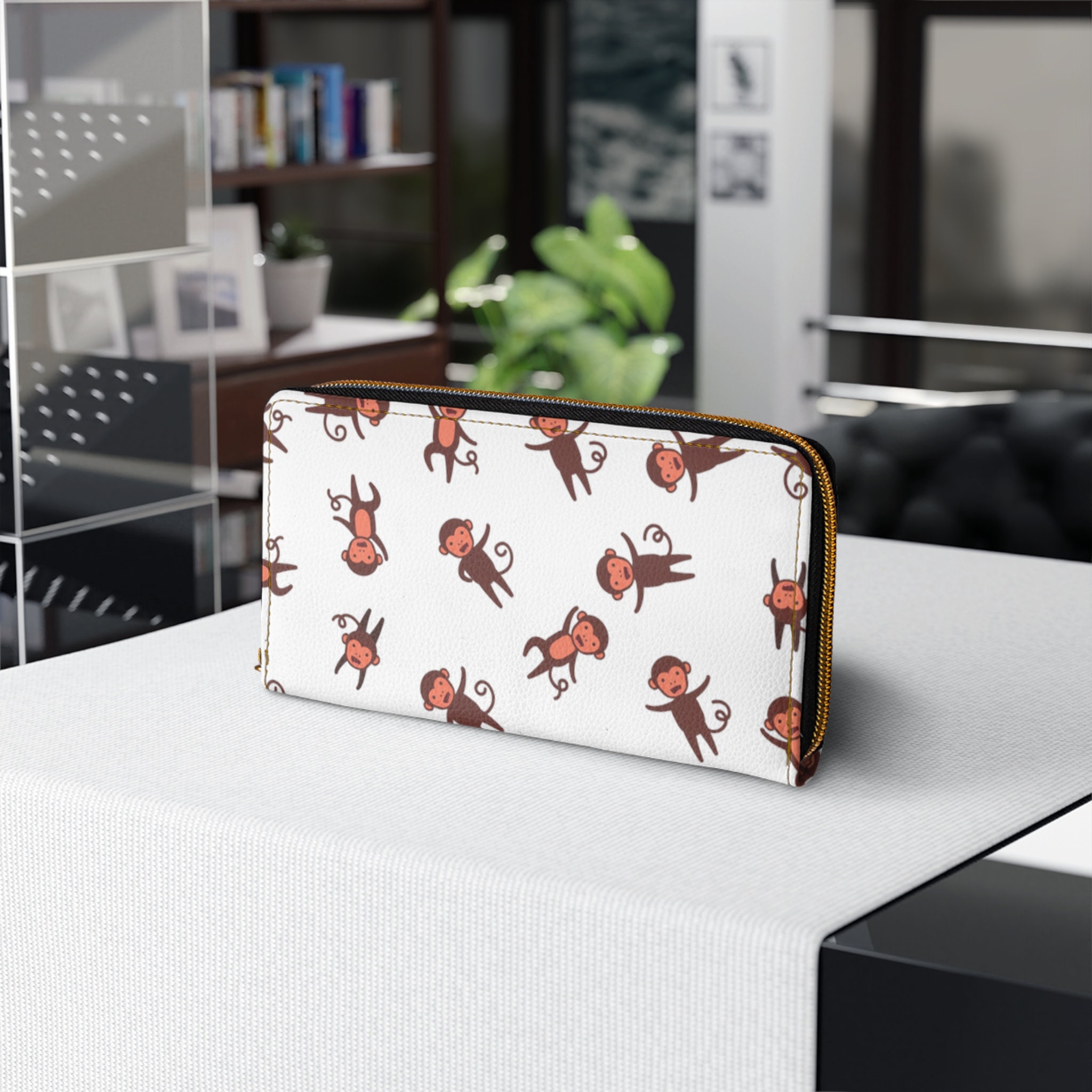 Zipper Wallet Monkey Wallet Cute Monkey Wallet Fun Monkeys Zoo Theme ...