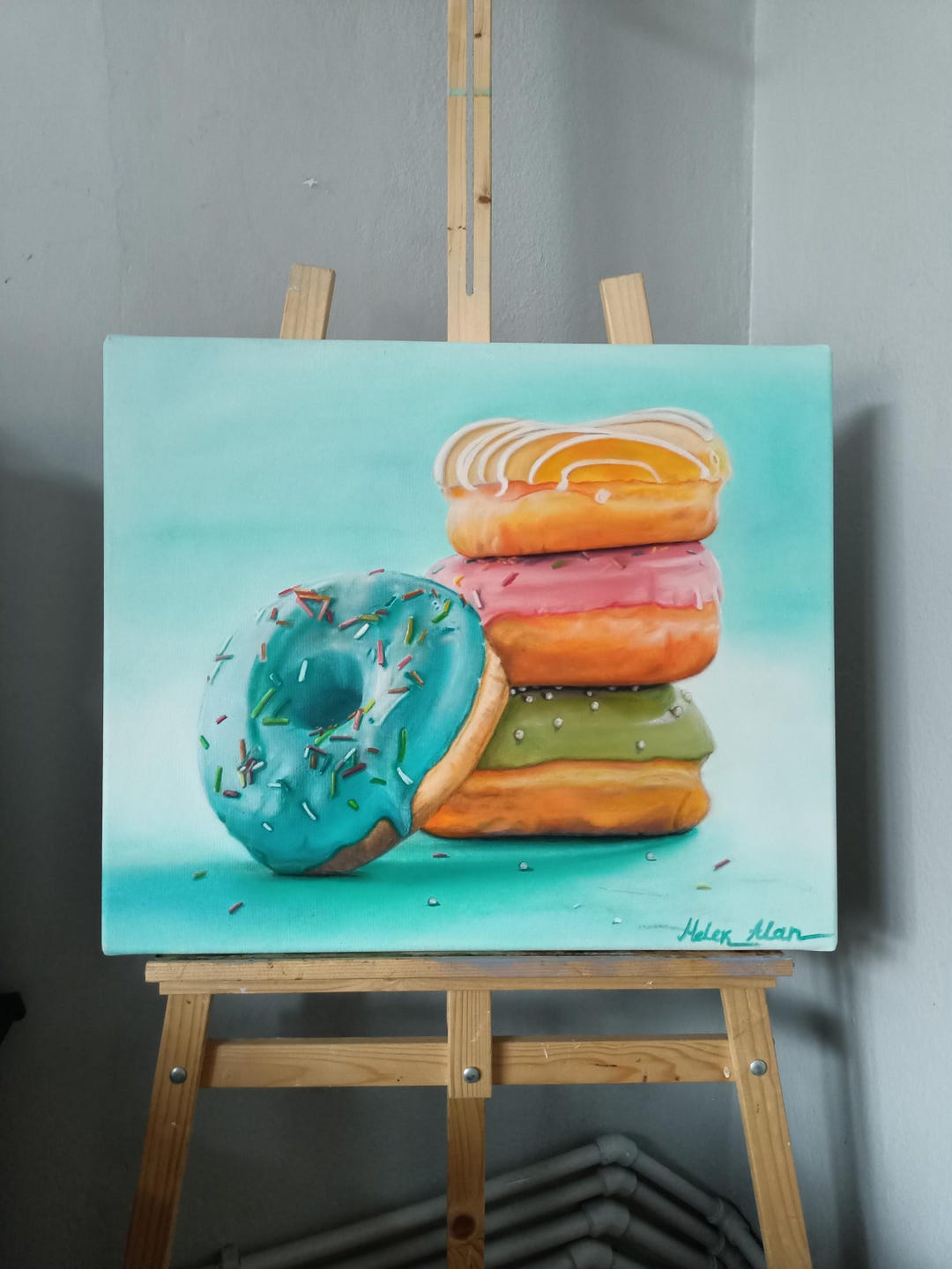 Sweet Dreams – Donuts, Colorful Food Art, Oil Painting, Unique ...