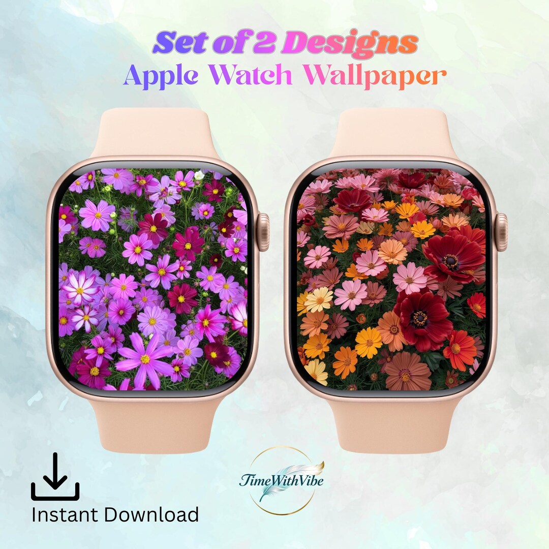 Cosmos Flower Apple Watch Wallpaper, Colorful Floral Garden Watch Face ...