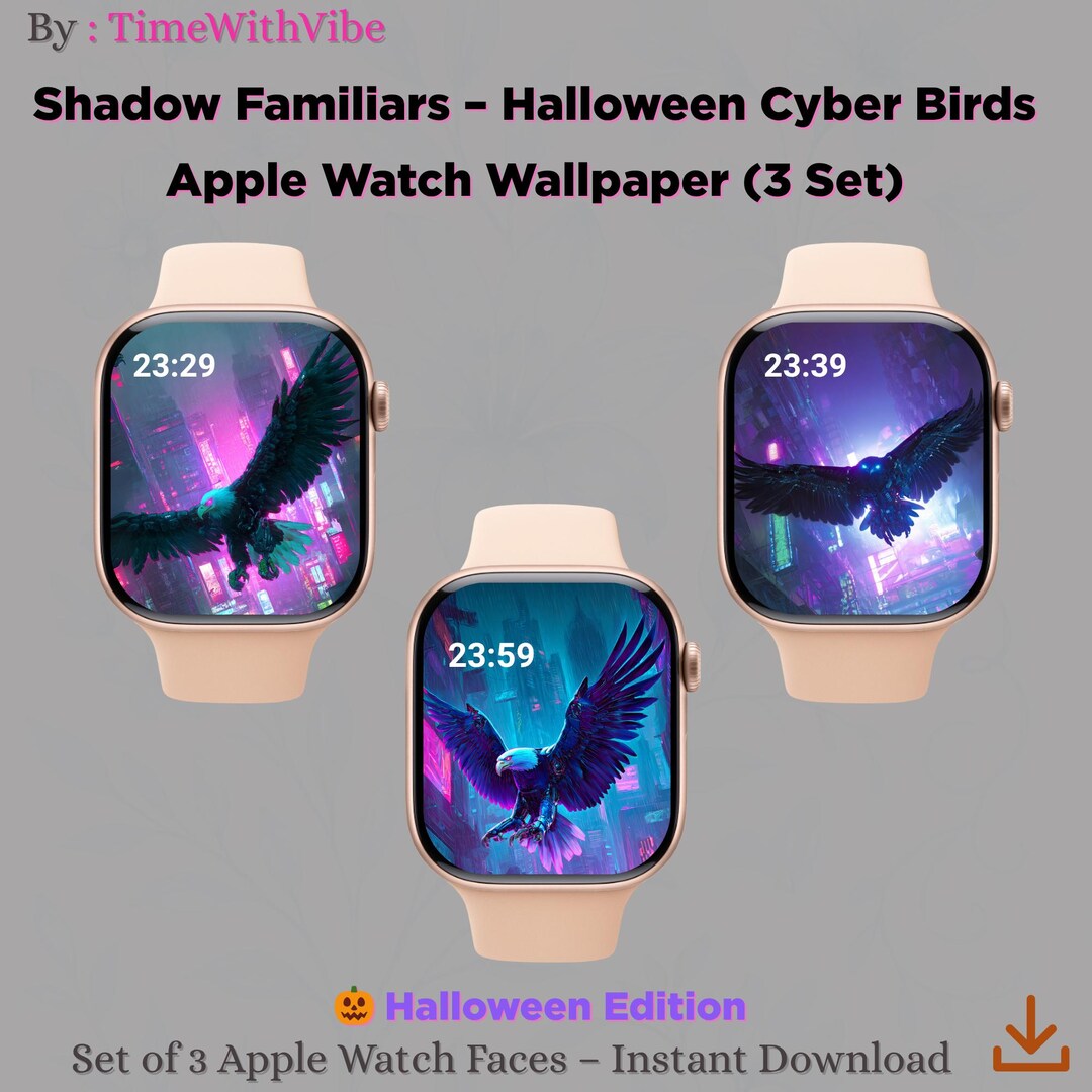 Shadow Familiars Halloween Apple Watch Faces – Cyber Owl & Eagle ...
