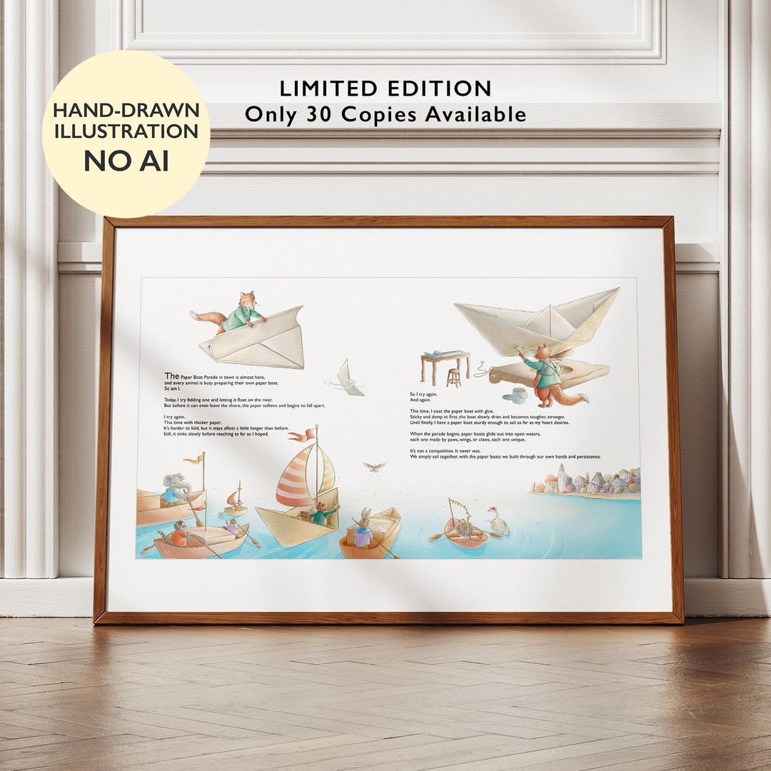 The Paper Boat, Limited Edition Storytelling Poster, Motivational Wall ...