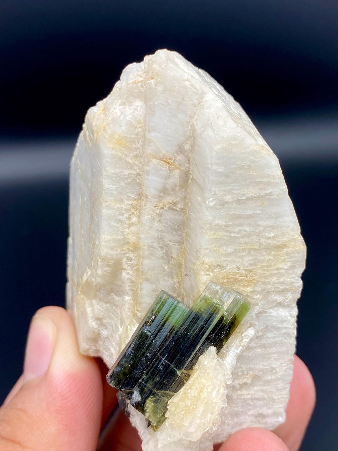 Green Tourmaline in Feldspar Matrix: Natural Crystal Specimen, Skardu ...