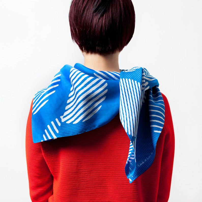 Dots Furoshiki (blue) Japanese Eco Wrapping Textile/scarf, Handmade in ...