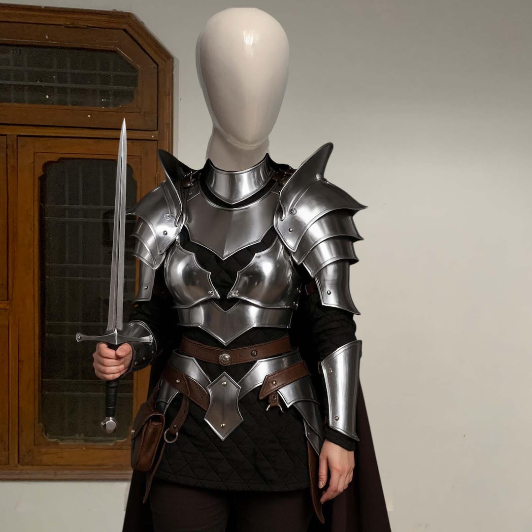 Full Female Knight Armor Set – Medieval Steel Cosplay Suit, Fantasy ...