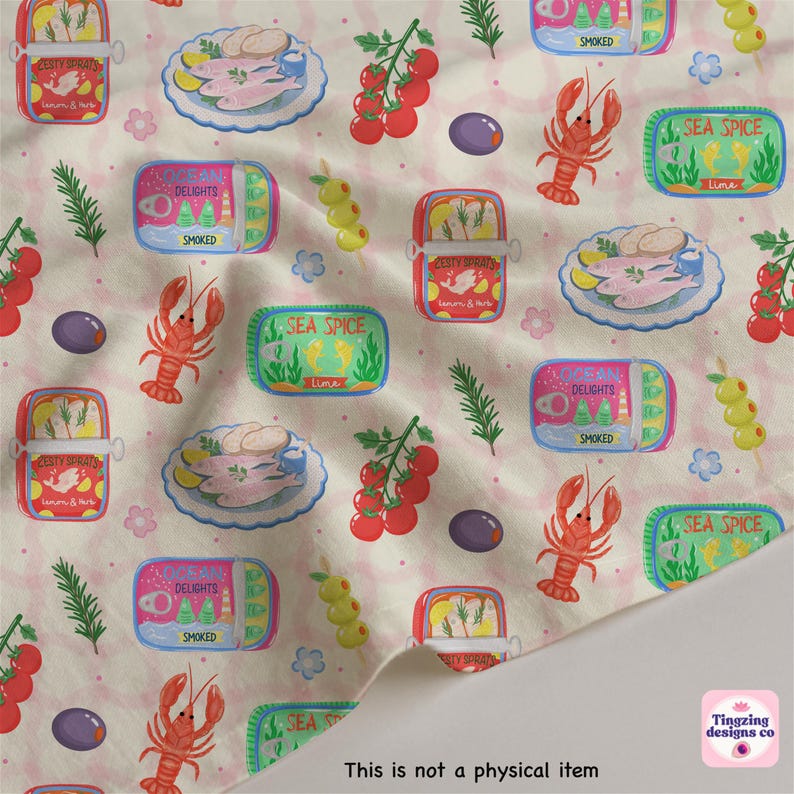 La Dolce Vita Sardines Seamless Pattern PNG, Italian Costal Repeating ...