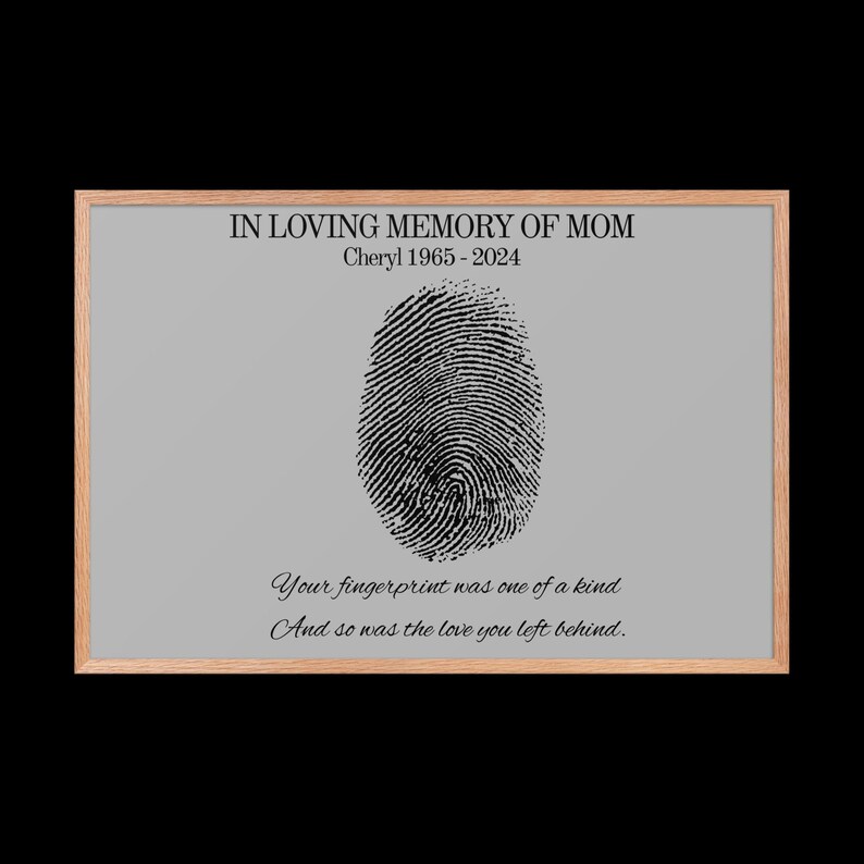 Personalized Fingerprint Memorial Print: Remembrance Keepsake (digital ...