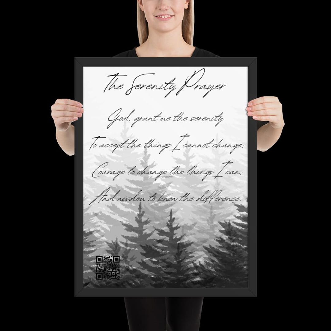 Serenity Prayer Printable Wall Art With QR Code: Christian Home Decor ...