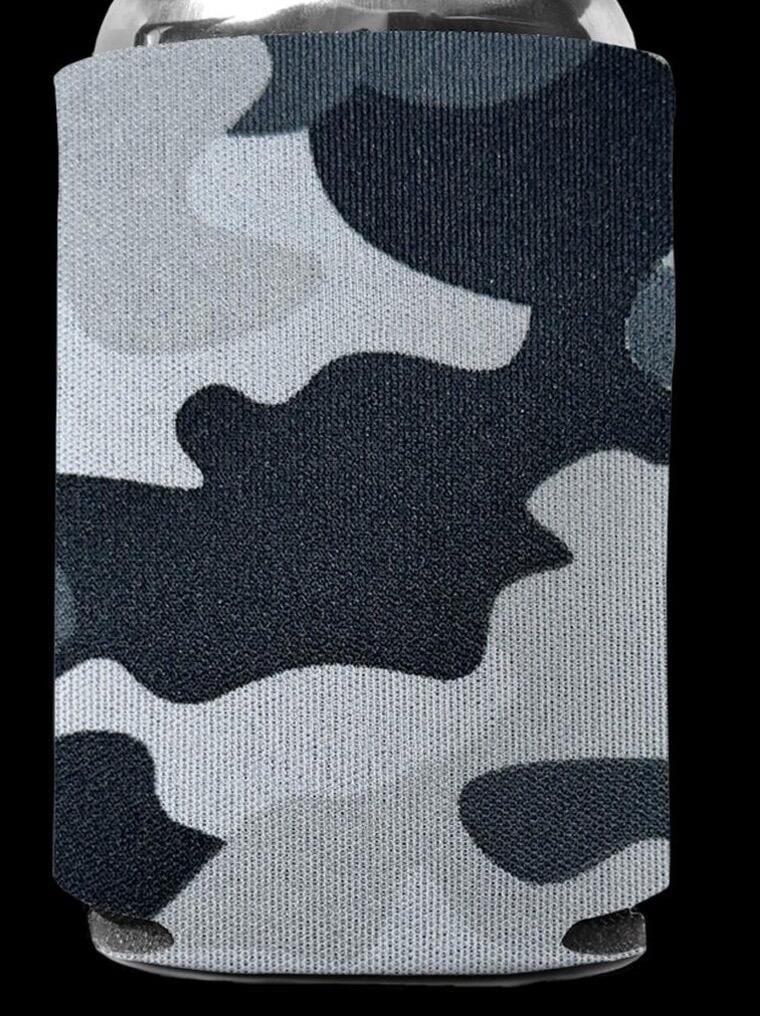 Custom Camo Can Cooler With Engraved Leather Patch- 12oz Regular and ...