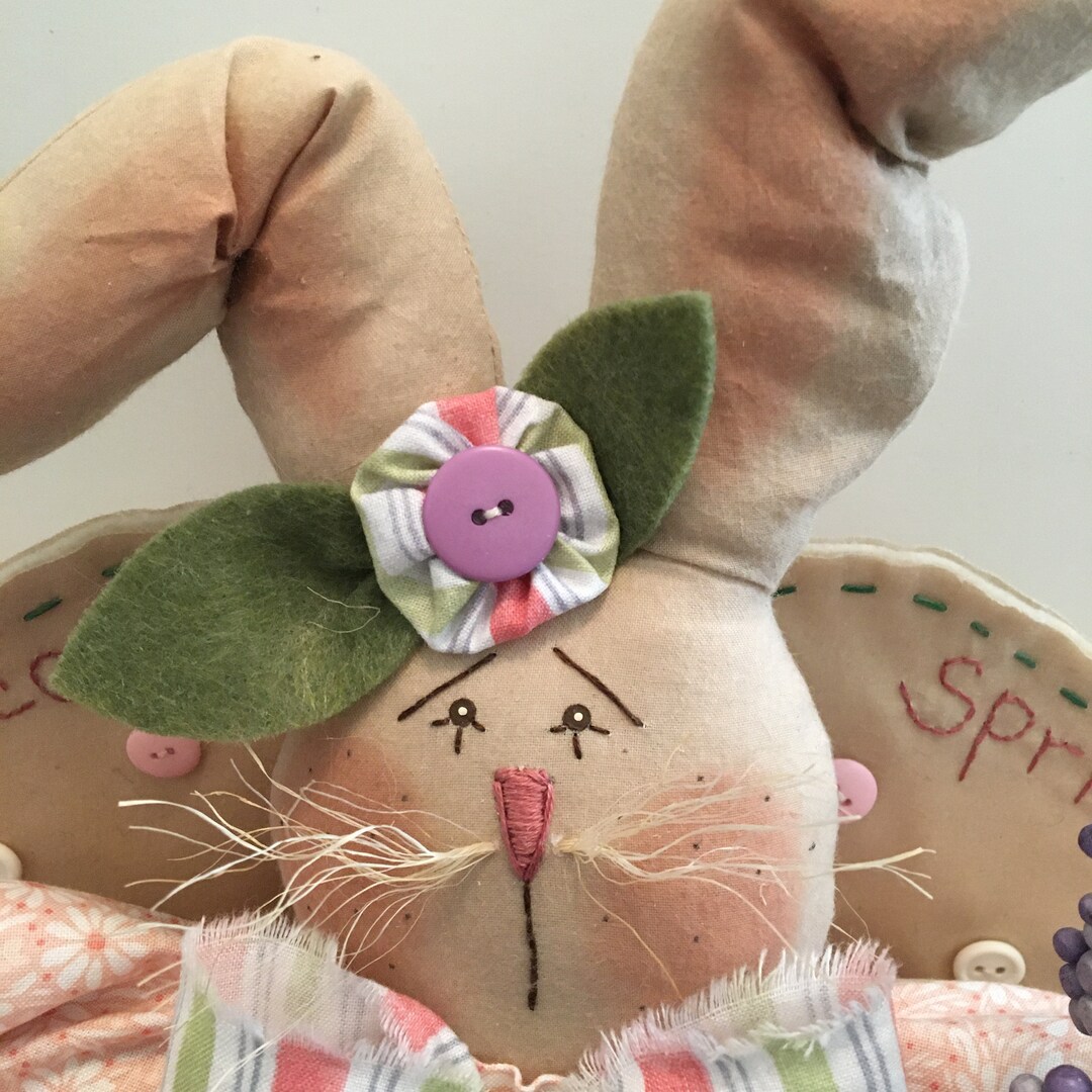 Embroidered Spring Bunny Shelf Sitter: Farmhouse Easter Decor - Etsy