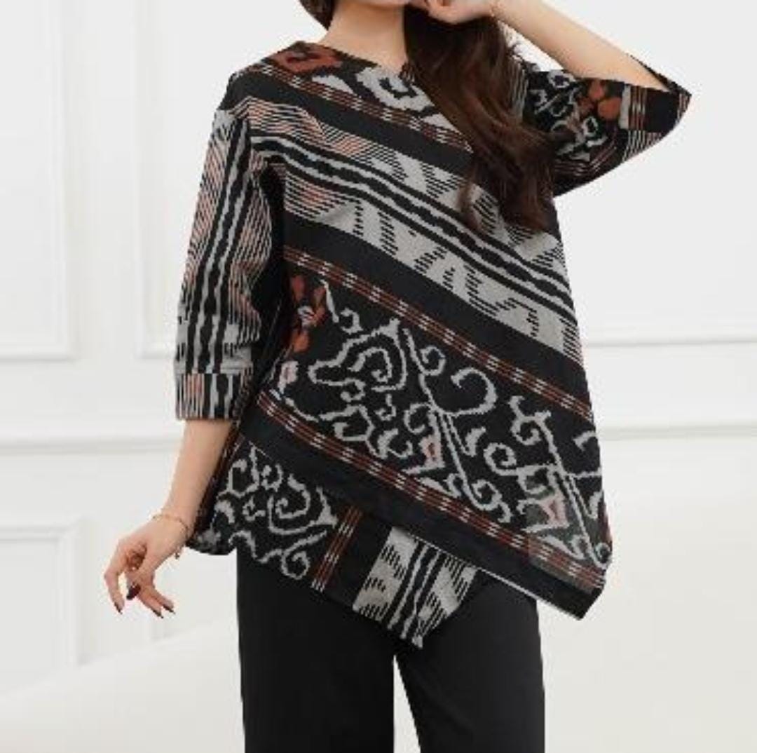 BLOUSE Songket Vintage Batik Design A From Indonesian Traditional ...