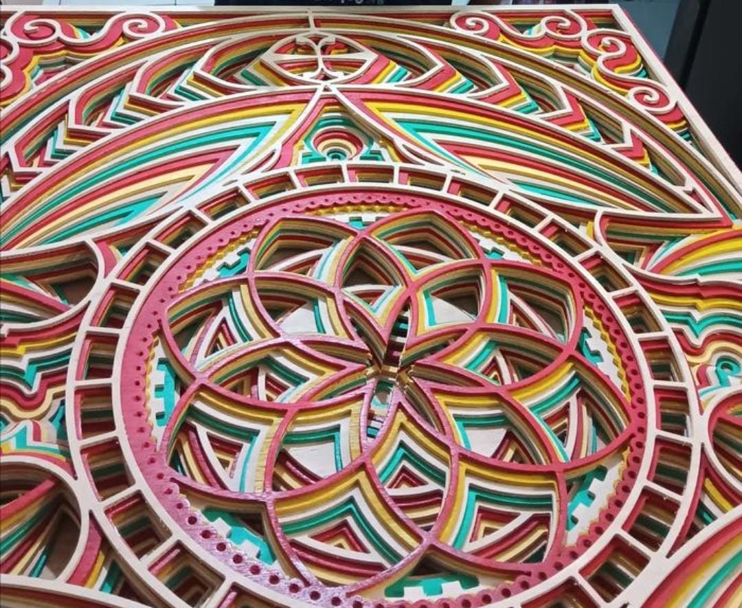 Statue and Wall Art: Multilayer Mandala Wall Art – Sun, Moon Design - Etsy