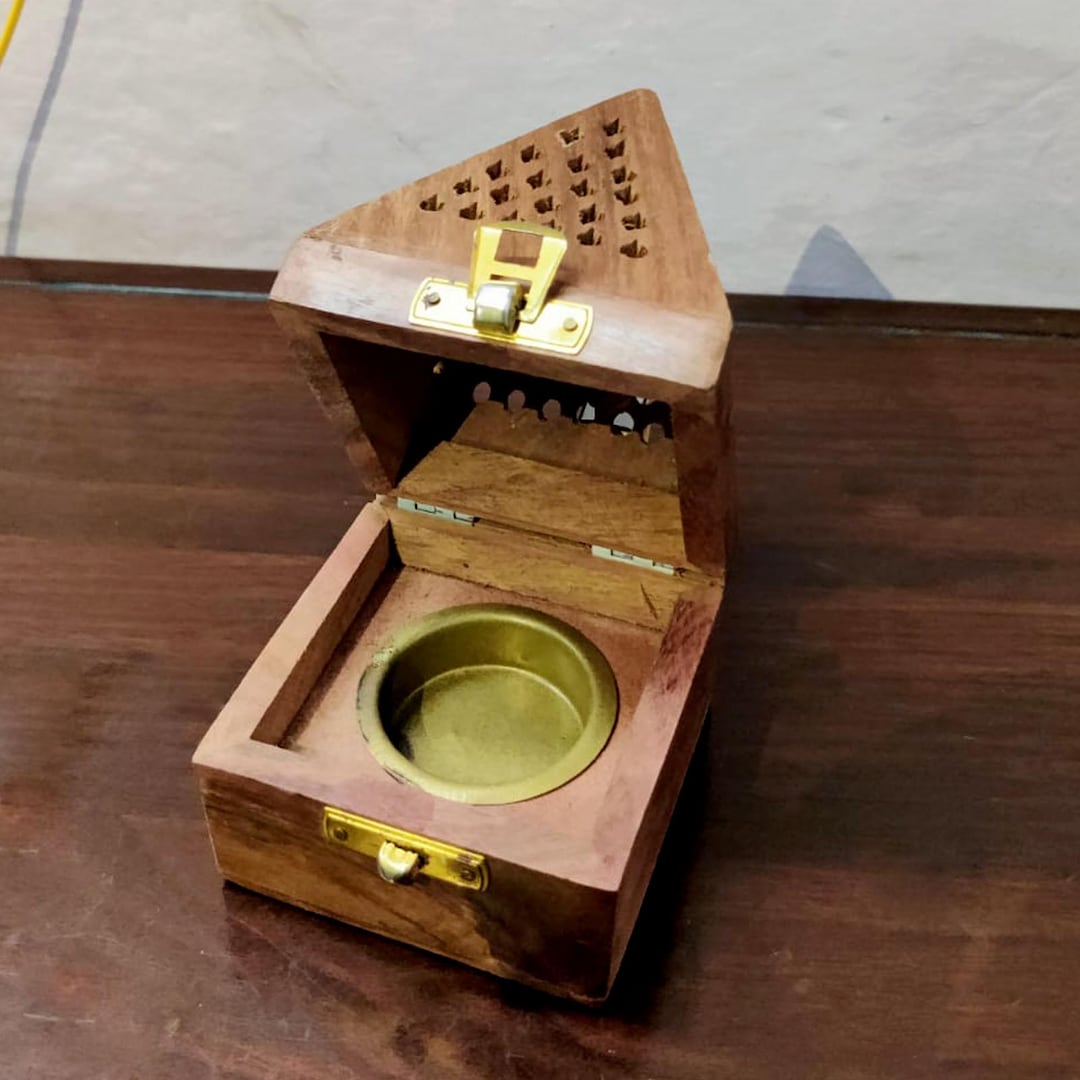 Handmade Rosewood Pyramid Incense Box, Dhoop Loban Burner - Etsy