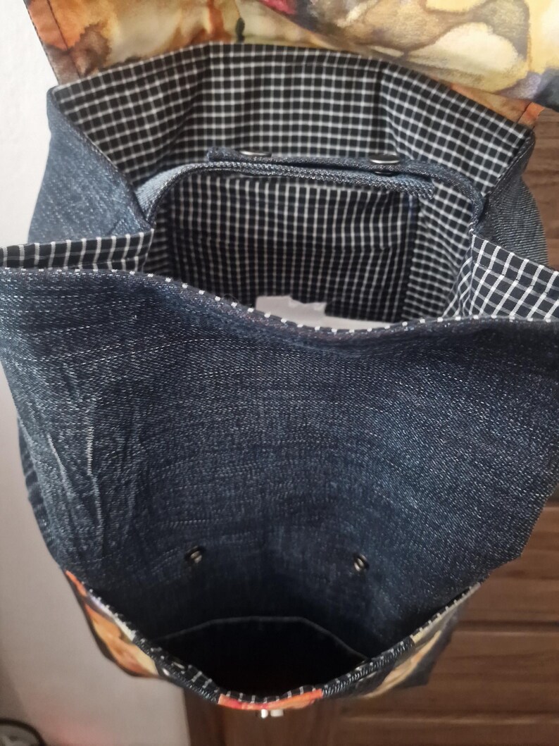 Upcycled Denim Backpack - Etsy