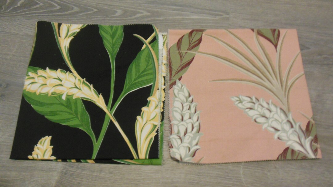 Bark Cloth Floral Sample Pair, Vintage Samples - Etsy